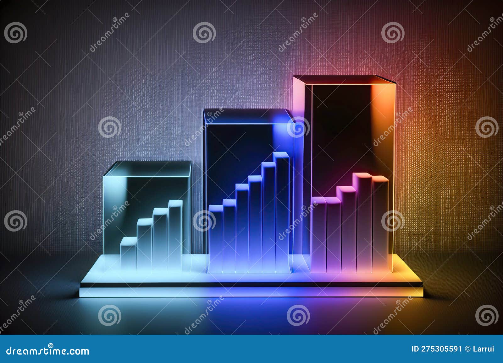 Glowing Insights: a Neon Bar Graph for Modern Data Visualization, Ai ...