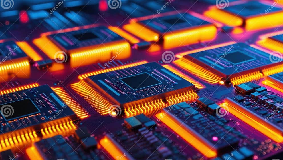 Glowing Integrated Circuits with Layered Patterns Showcase Advanced ...