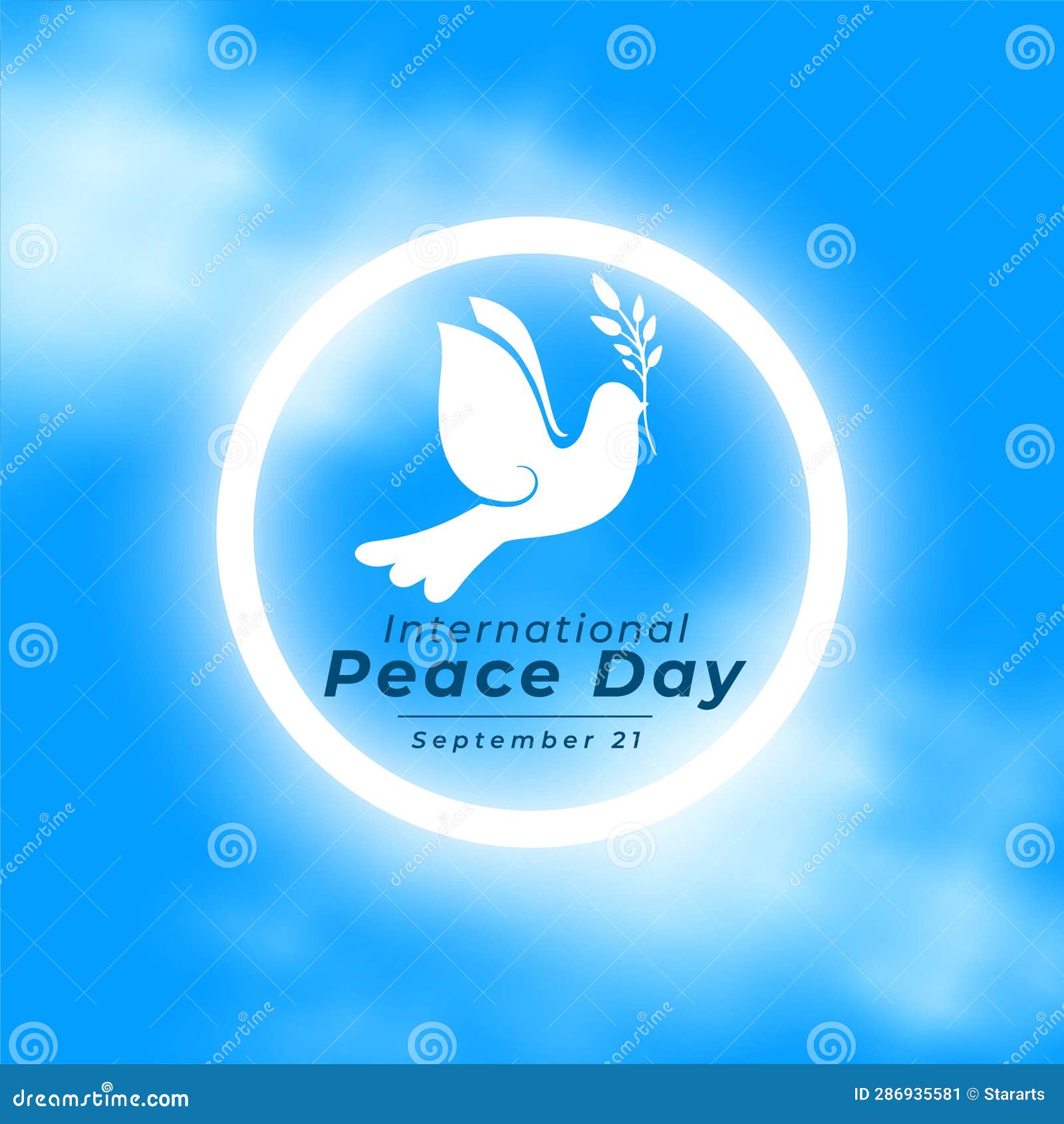 Glowing International Peace Day Event Poster with Smoke Effect Stock ...