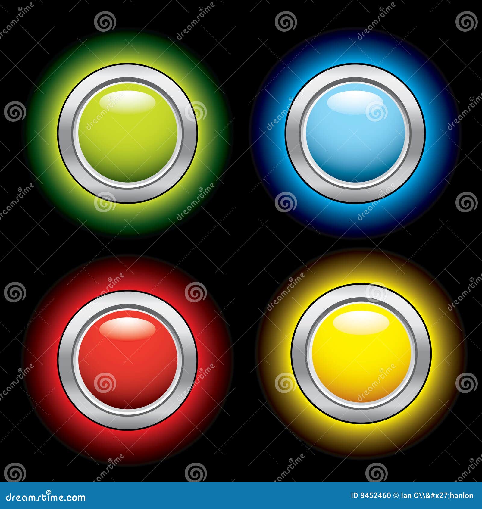 Glowing internet buttons stock vector. Illustration of circular - 8452460