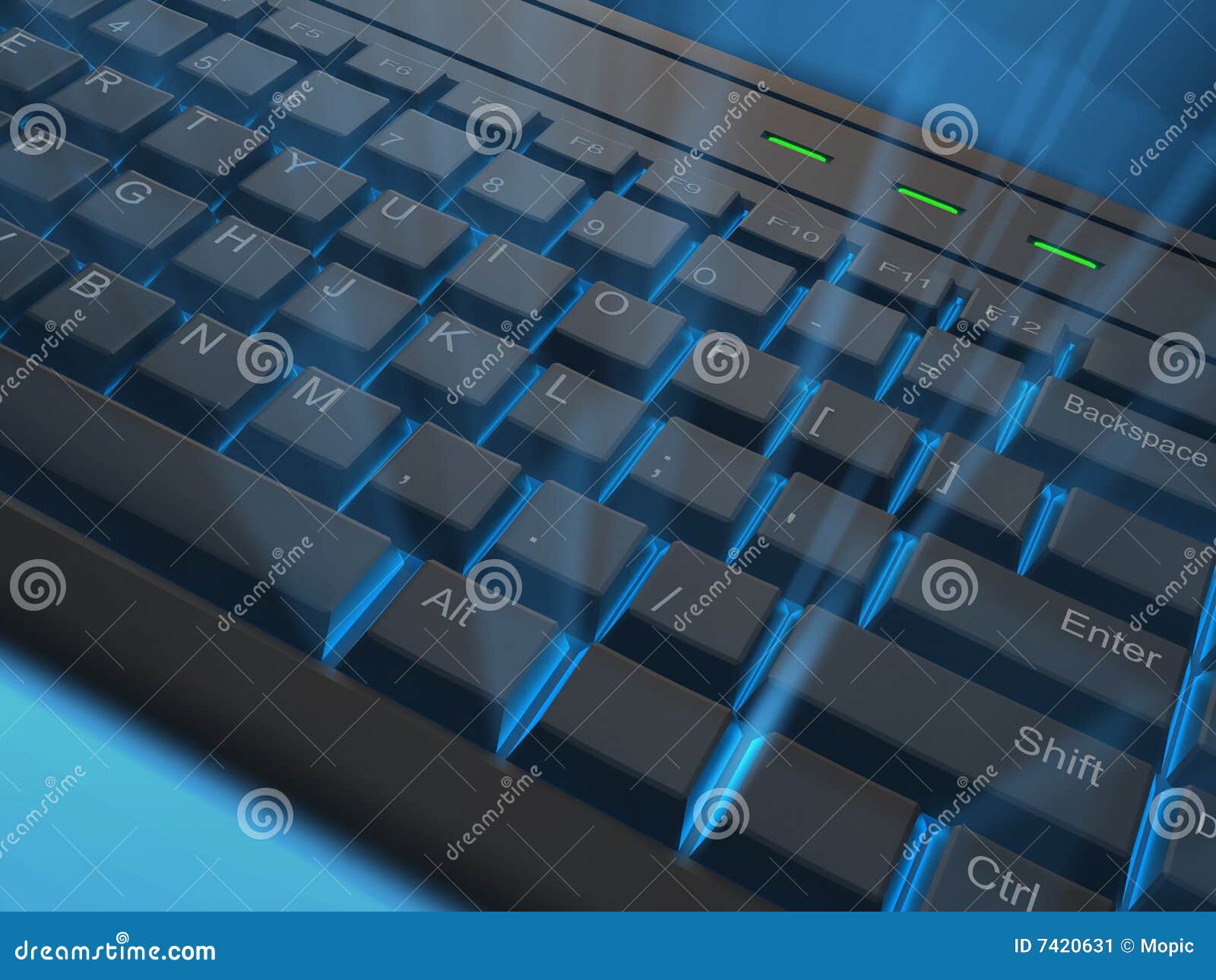 Glowing keyboard stock image. Image of business, light - 7420631