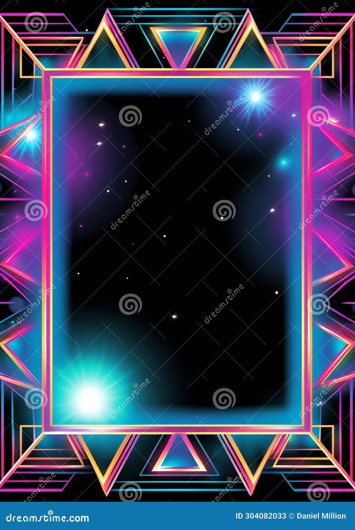 Glowing Laser Beam Pattern Frame 80s Retro Nostalgic Stock Illustration ...