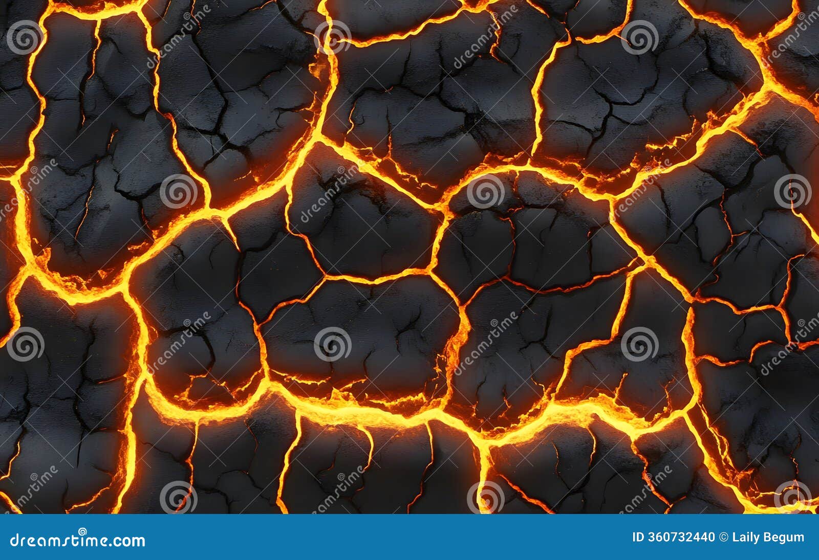 Glowing Lava Cracks Texture Seamless Pattern Stock Photo Stock ...