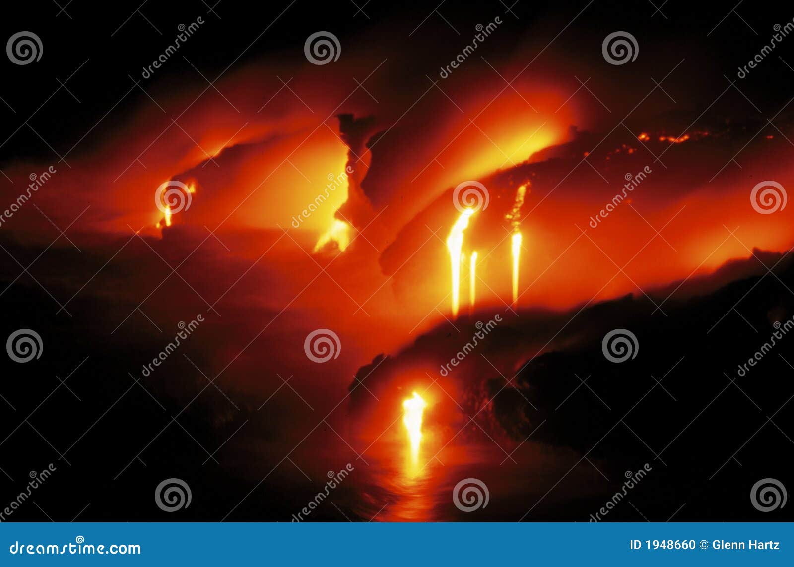 Glowing Lava Flow in Hawaii Stock Photo - Image of extremely, awesome ...