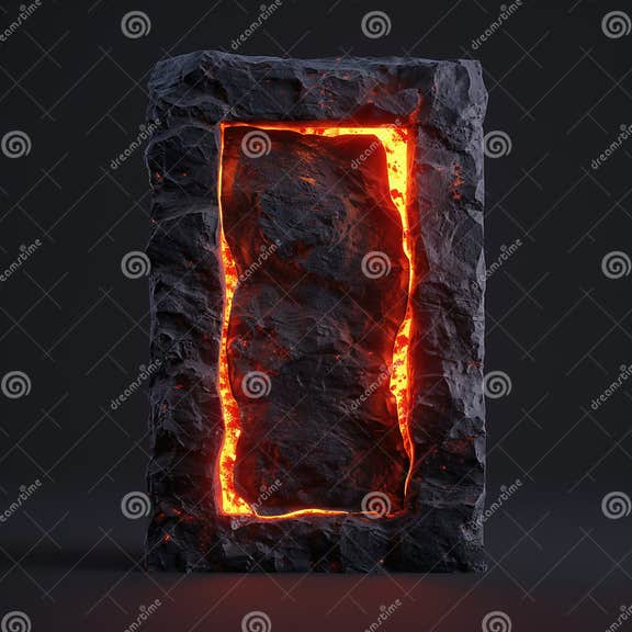 Glowing Lava Rock Formation Stock Illustration - Illustration of ...