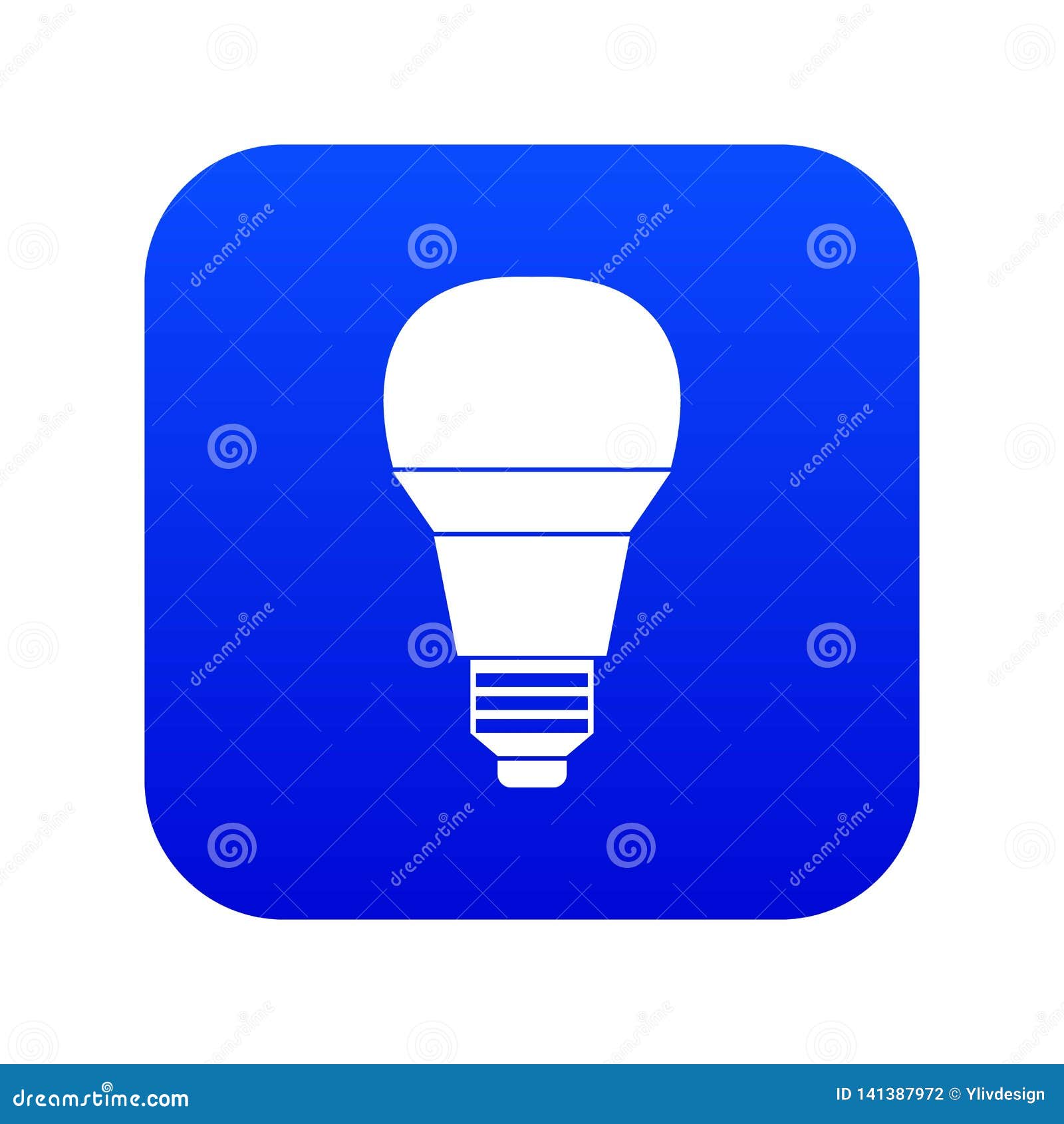 Glowing LED Bulb Icon Digital Blue Stock Vector - Illustration of ...