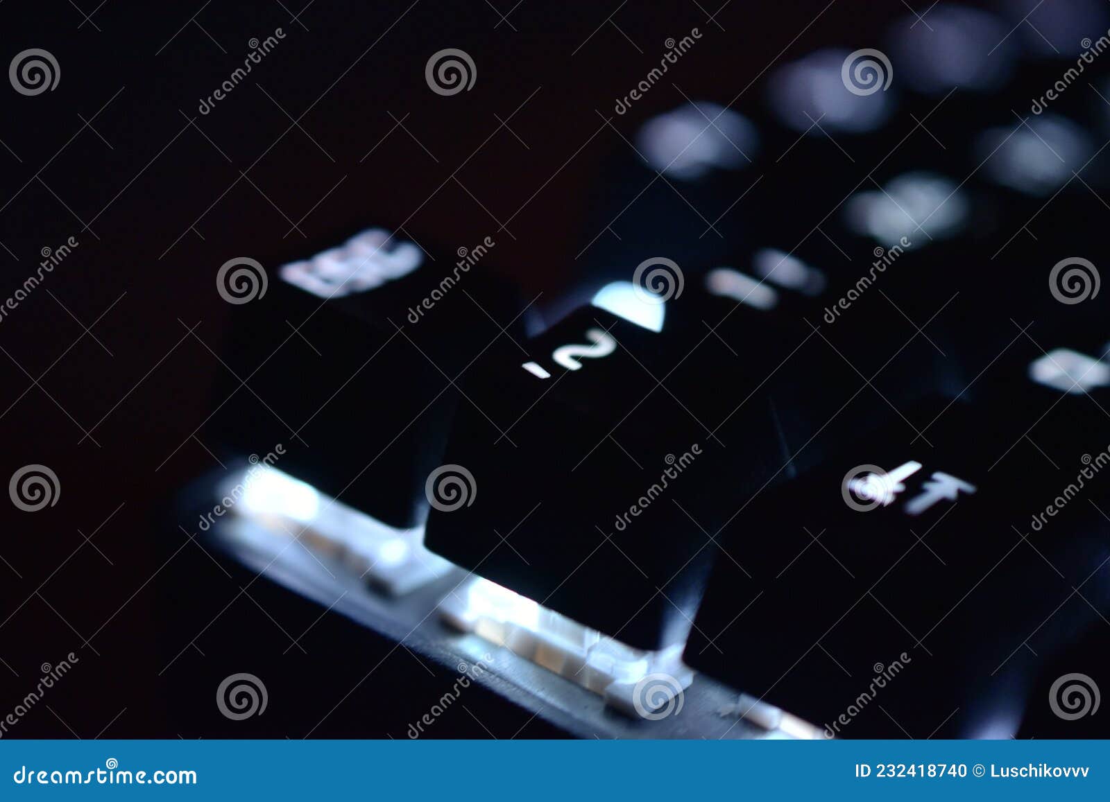 Glowing LED Computer Keyboard in the Dark Stock Photo - Image of design ...