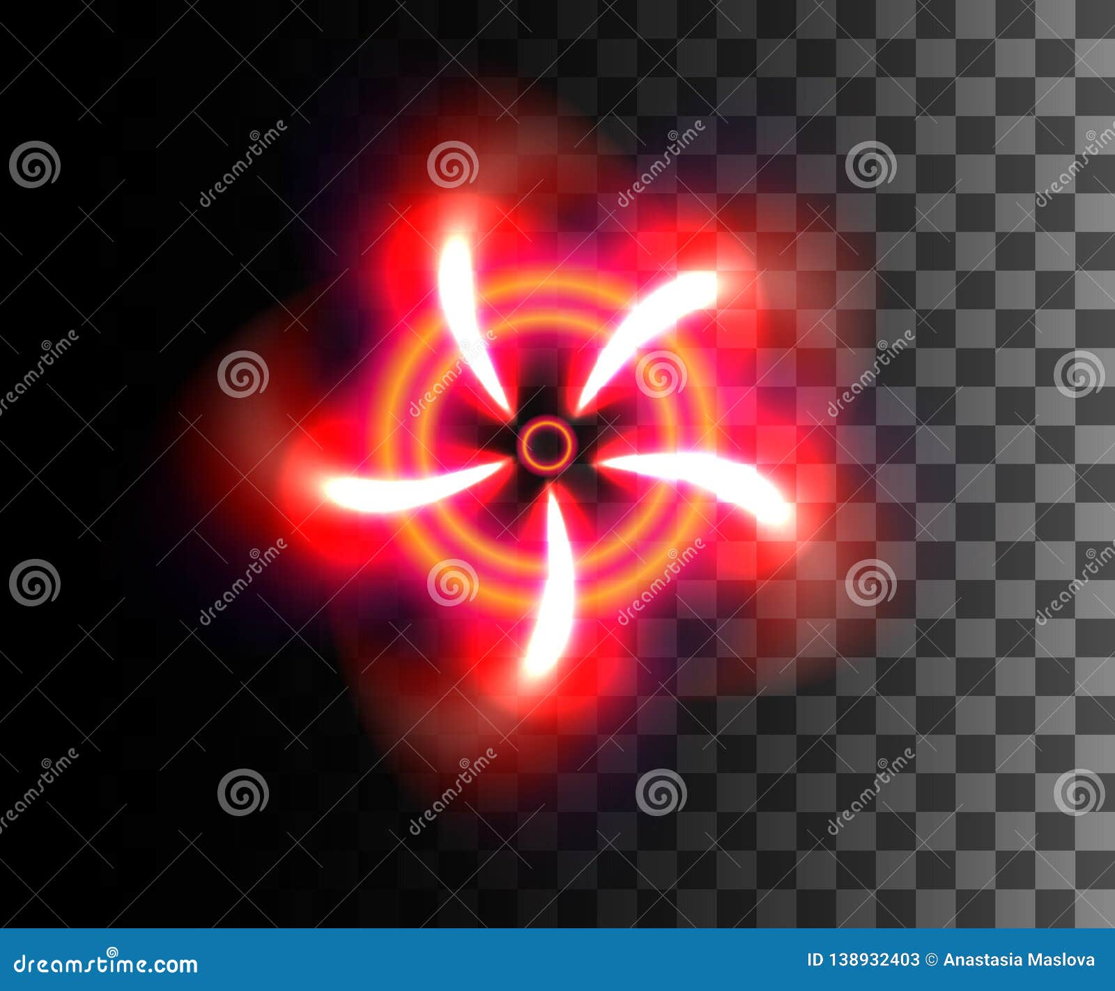 Glowing Light. Abstract Red Effect. Golden Light Effects with Particles ...