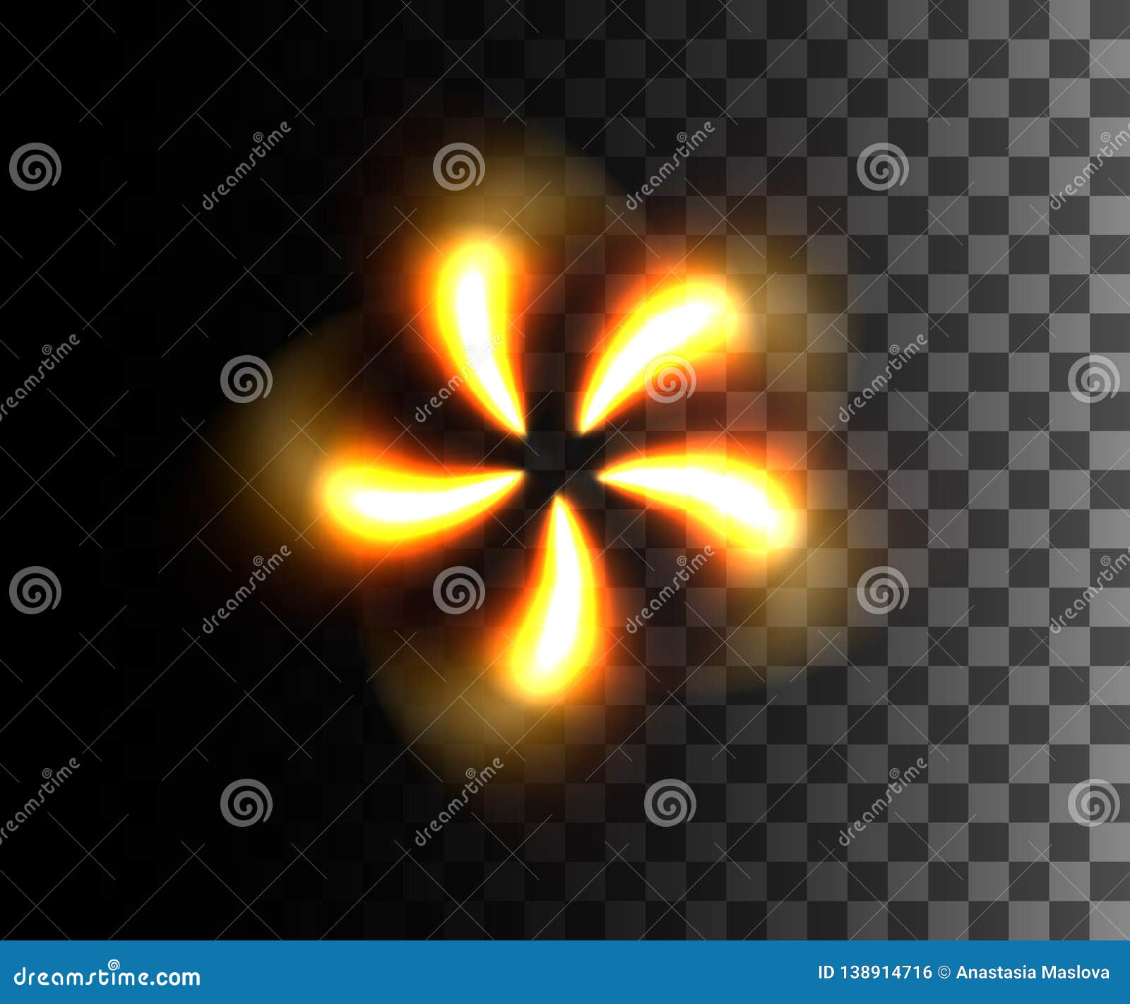 Glowing Light. Abstract Yellow Effect Stock Illustration - Illustration ...
