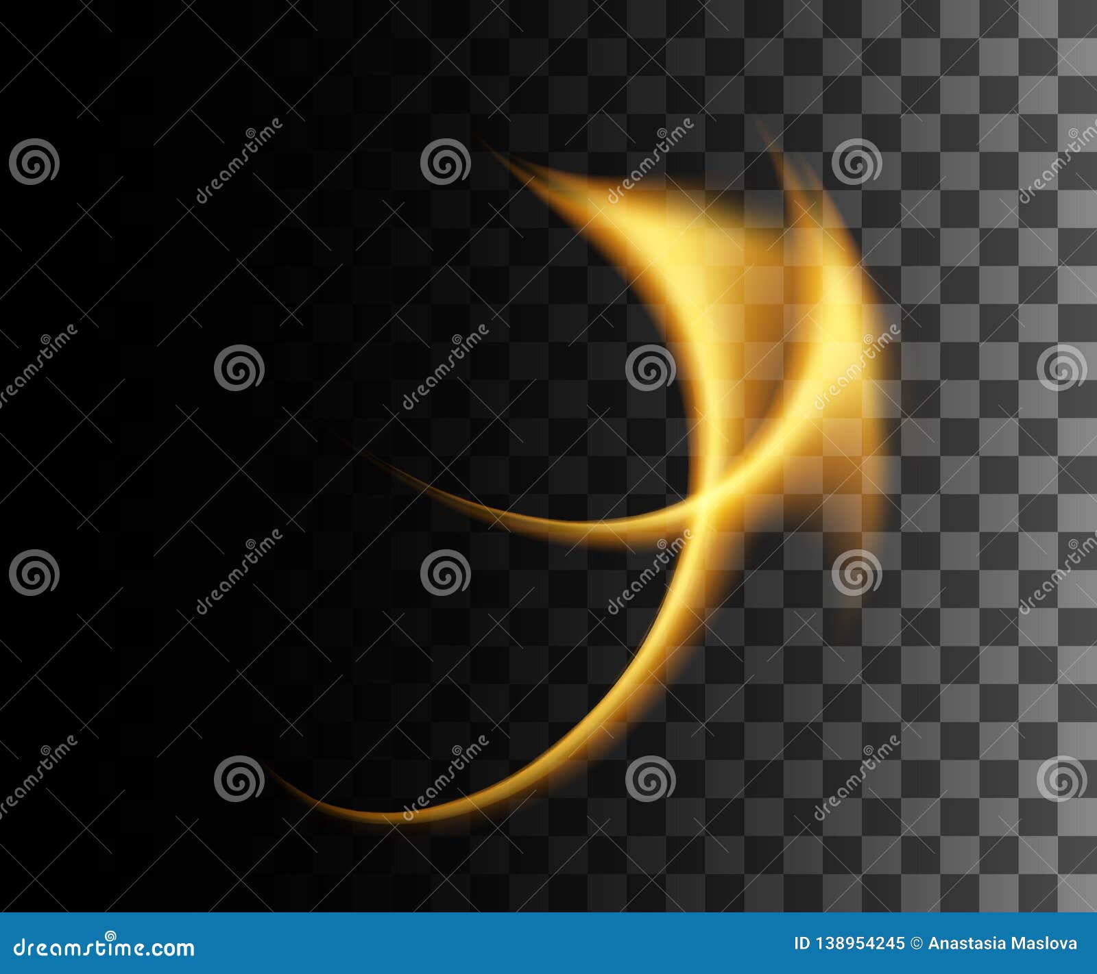 Glowing Light. Abstract Yellow Effect Stock Illustration - Illustration ...