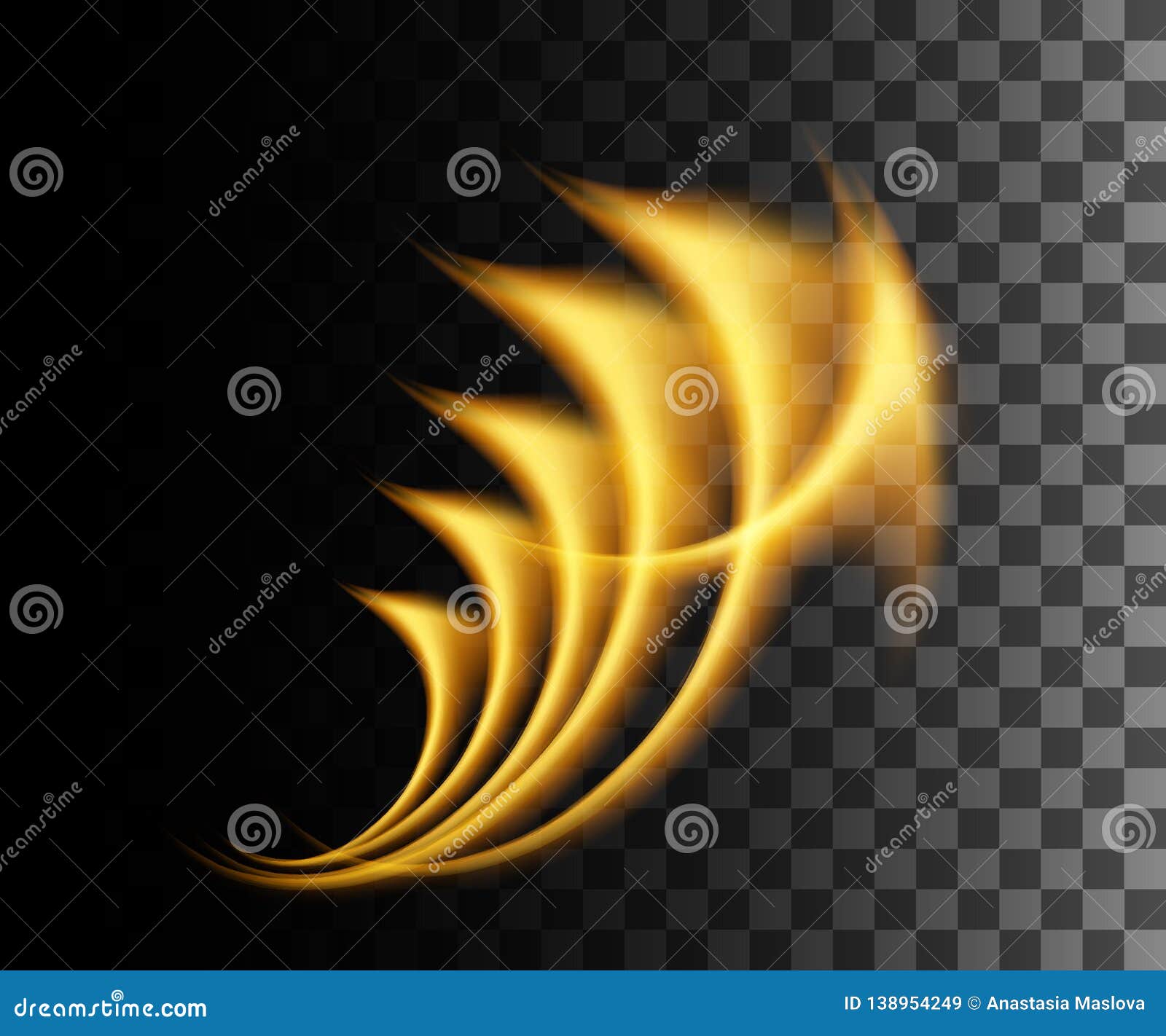 Glowing Light. Abstract Yellow Effect Stock Illustration - Illustration ...