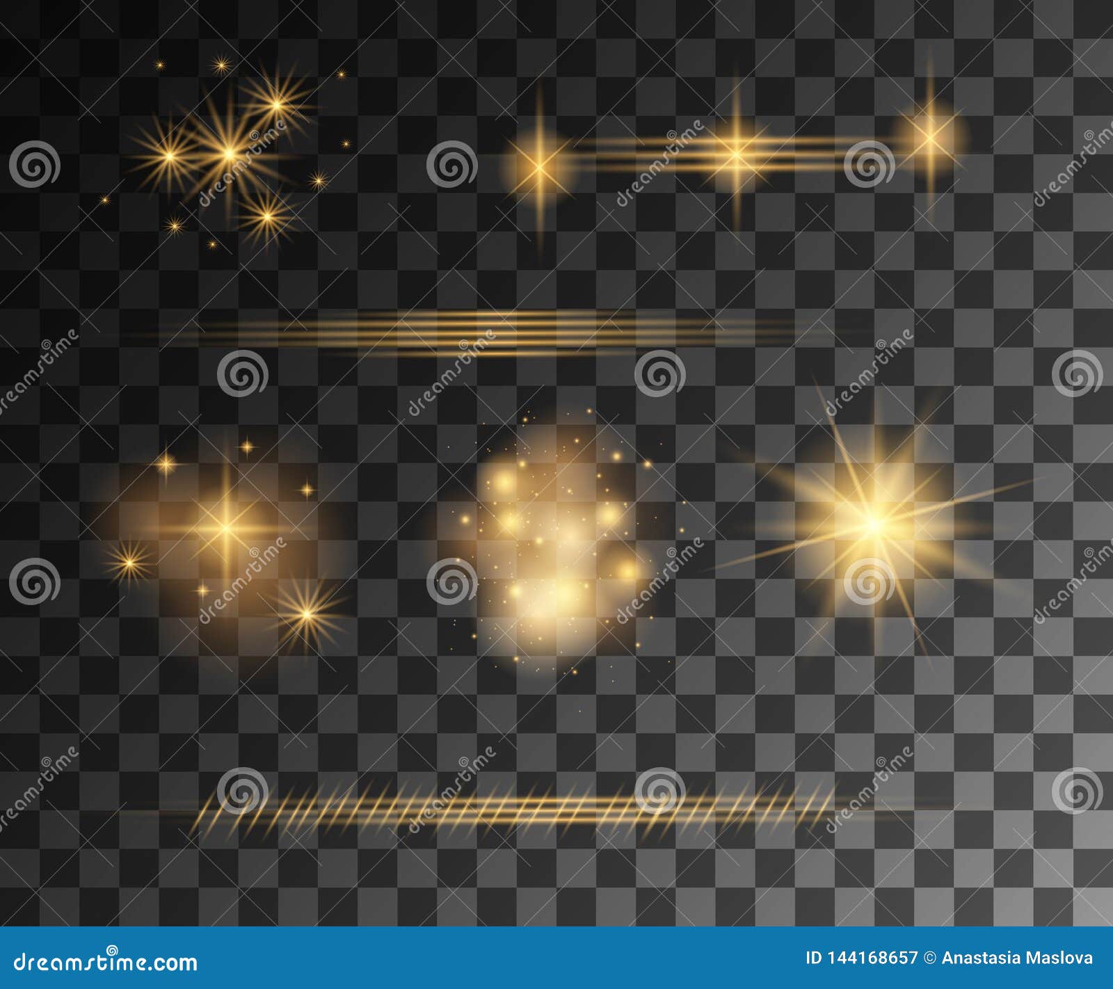 Glowing Light. Abstract Yellow Effect Stock Illustration - Illustration ...