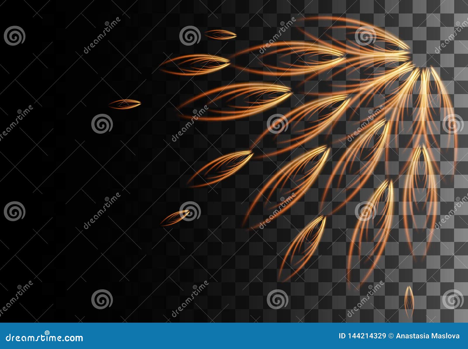 Glowing Light. Abstract Yellow Effect Stock Illustration - Illustration ...