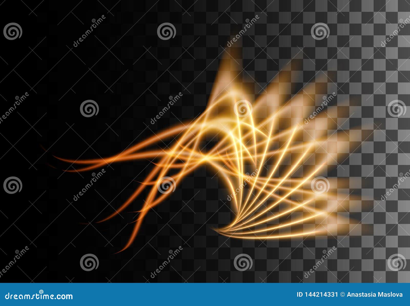 Glowing Light. Abstract Yellow Effect Stock Illustration - Illustration ...