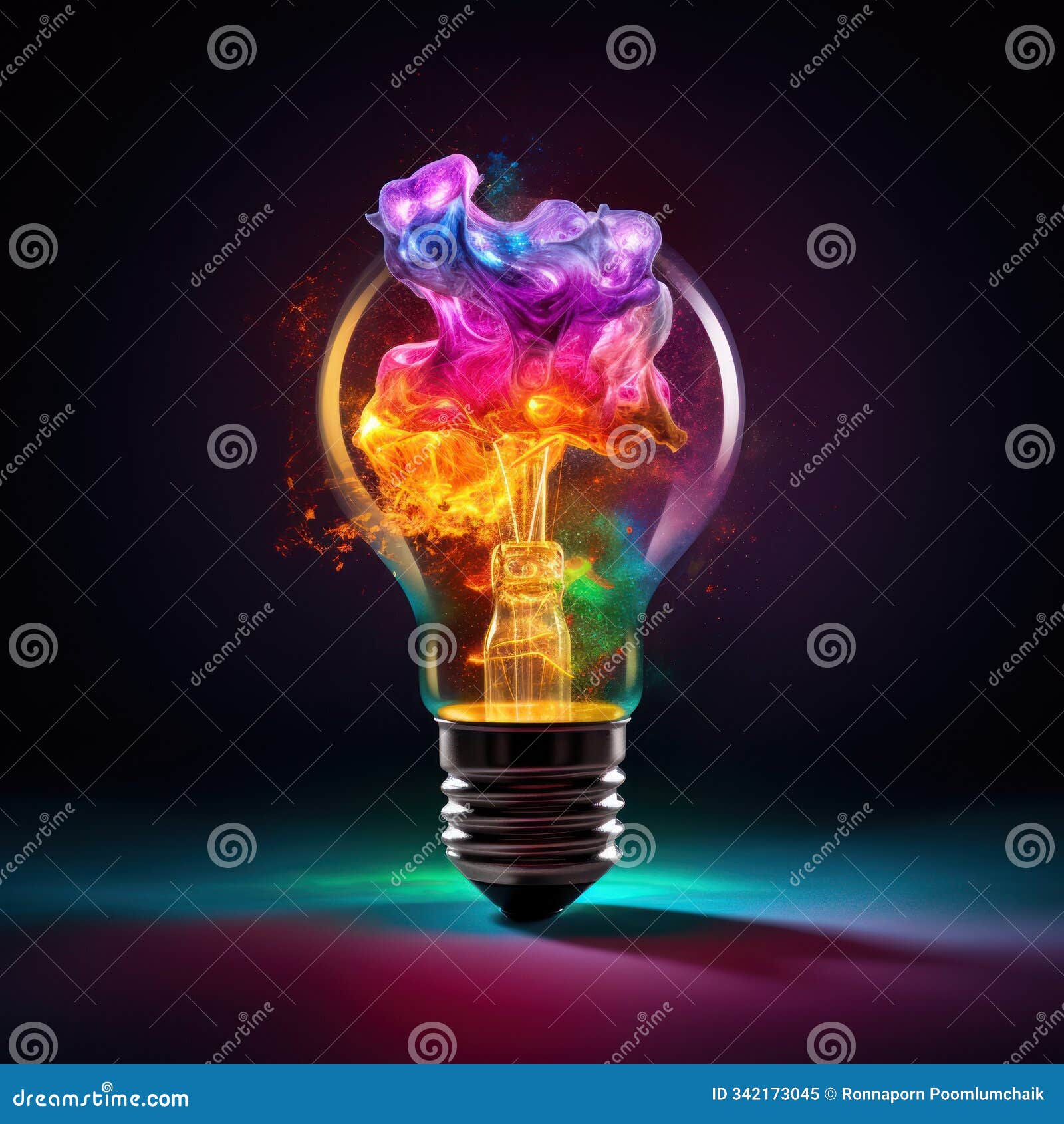 Glowing Light Bulb on a Black Background Symbolizing the Power of ...