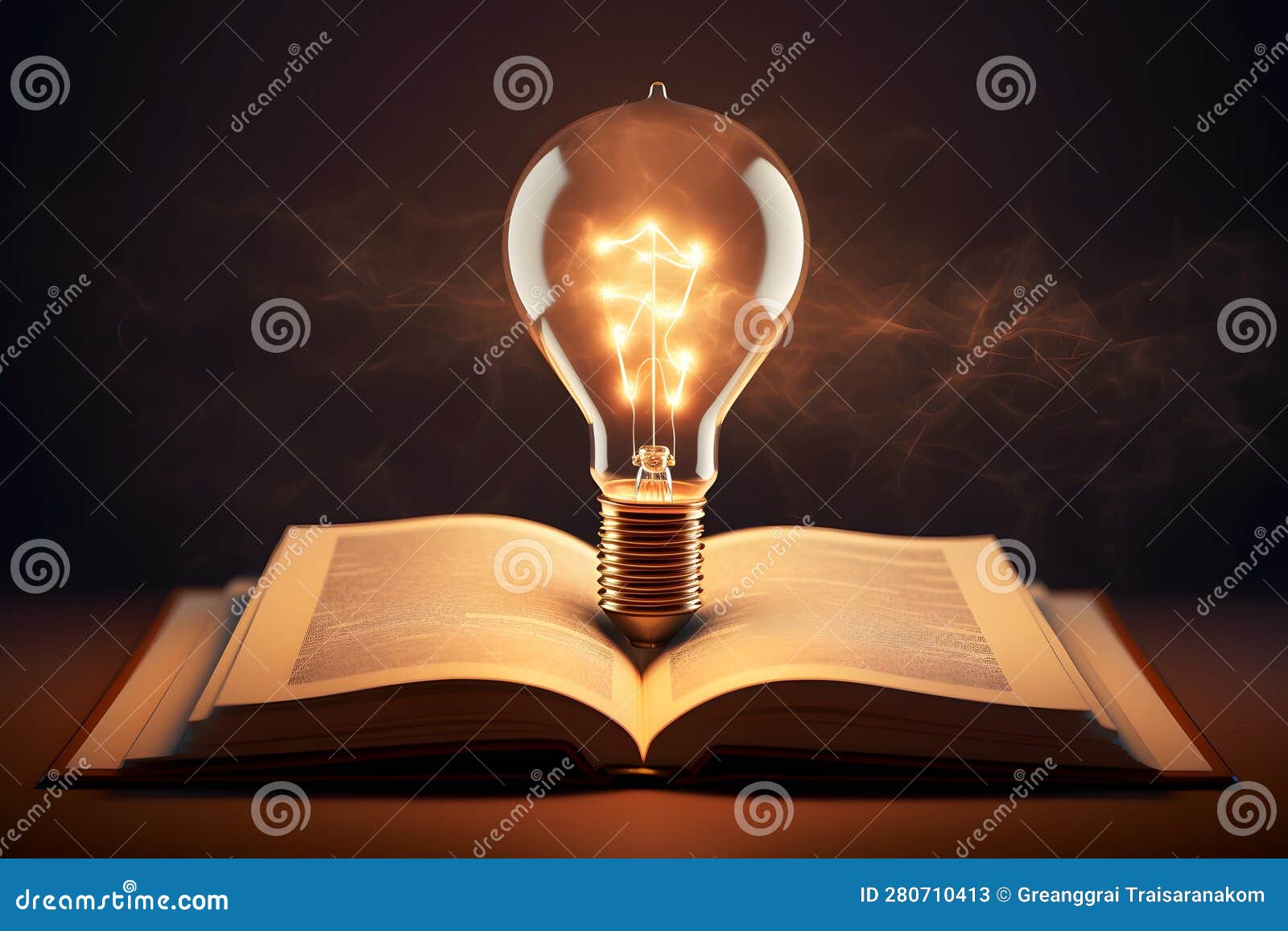 Glowing Light Bulb and Book. Idea of Learning. Self Learning or ...