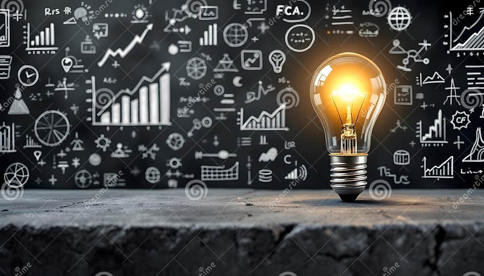 Glowing Light Bulb with Doodles Symbolizing Innovation Ideas Creativity ...