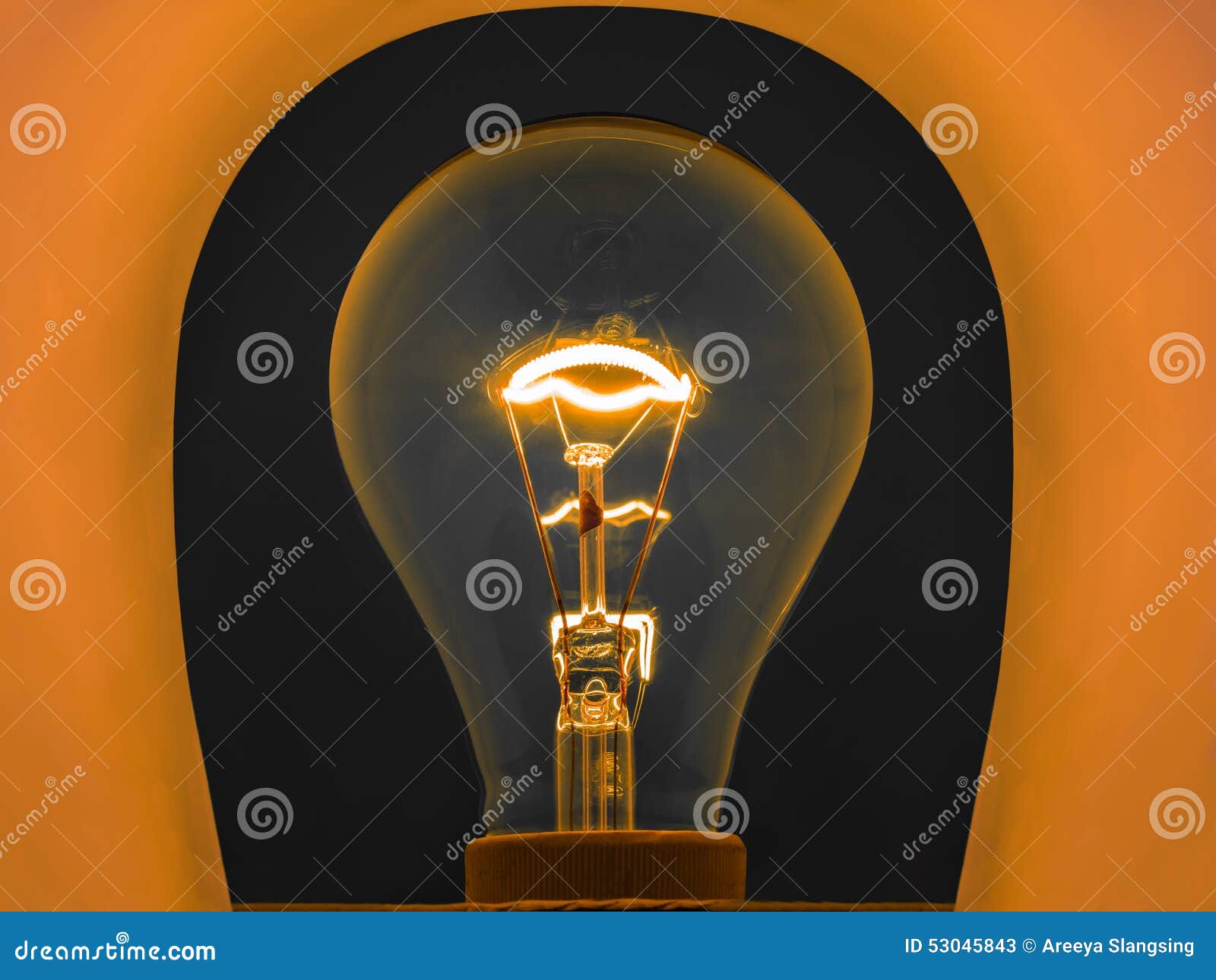 Glowing Light Bulb by Electrical Current Stock Image - Image of ...