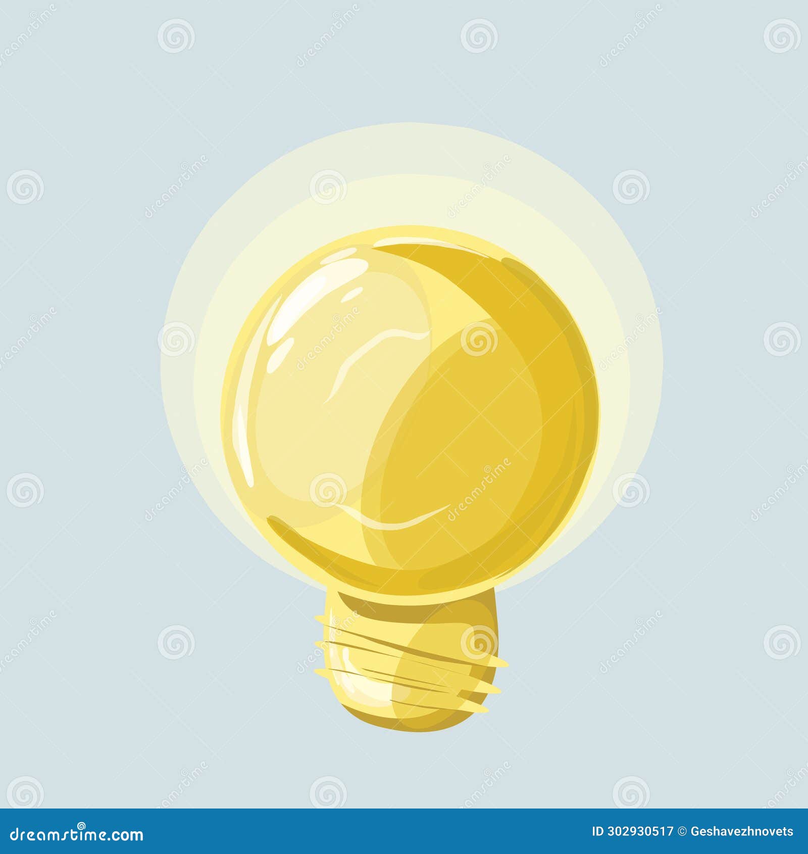 A Glowing Light Bulb with Highlights and Shadows. Vector Stock Vector ...