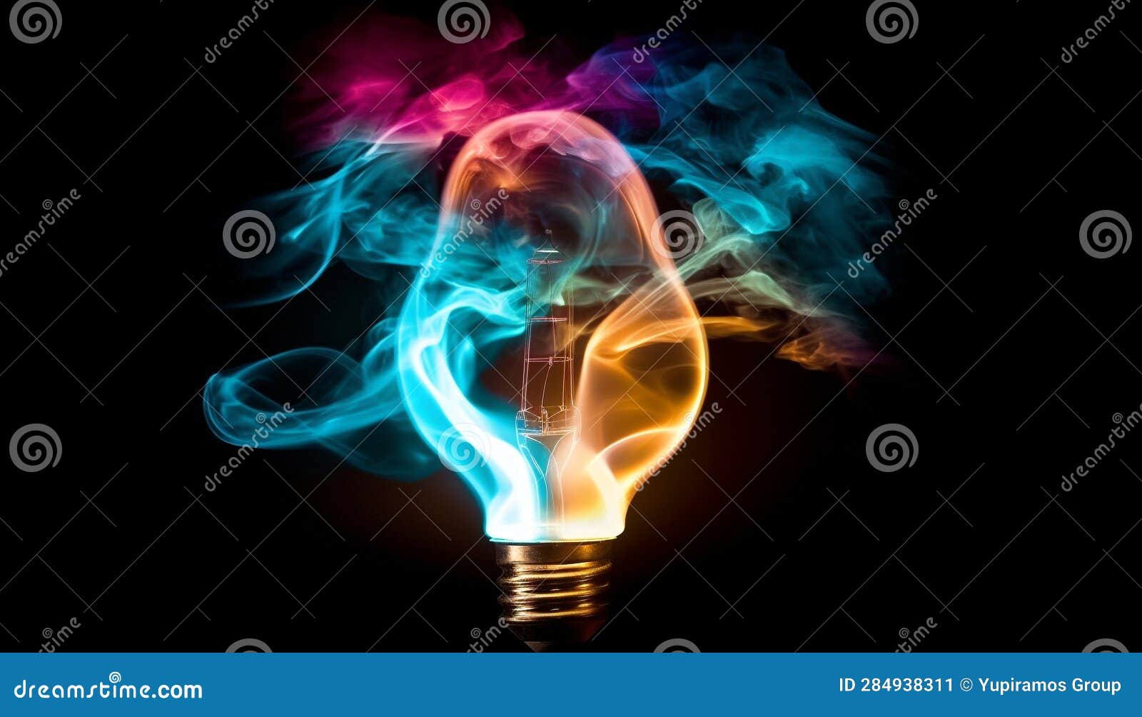 Glowing Light Bulb Ignites Abstract Imagination, Sparking Creativity ...