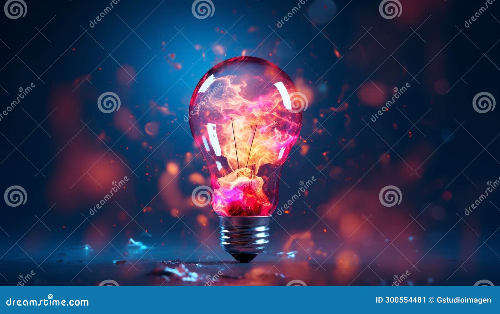 Glowing Light Bulb Illuminates Bright Ideas Generated by AI Stock Image ...