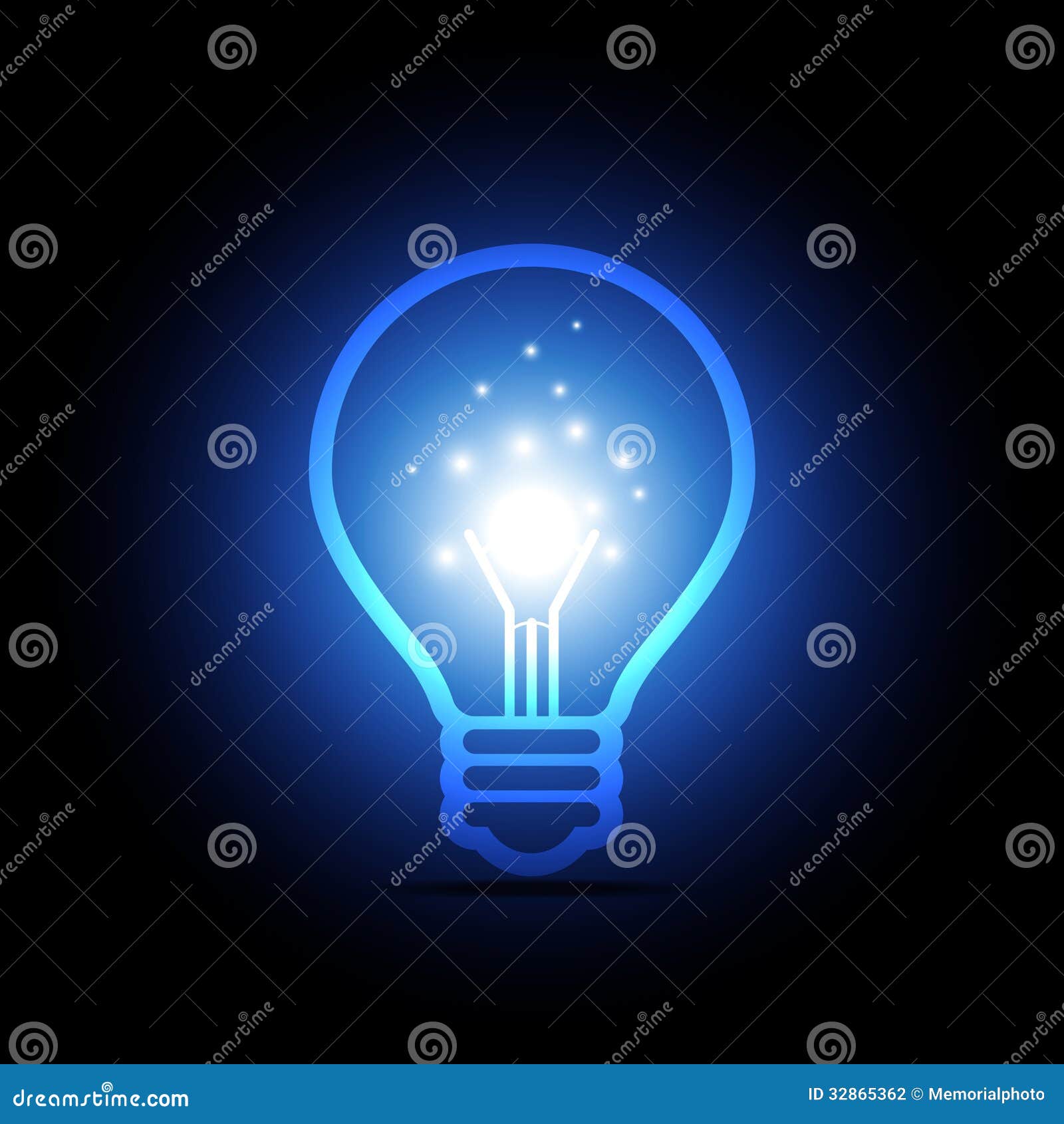 Glowing light in the bulb stock vector. Illustration of power - 32865362