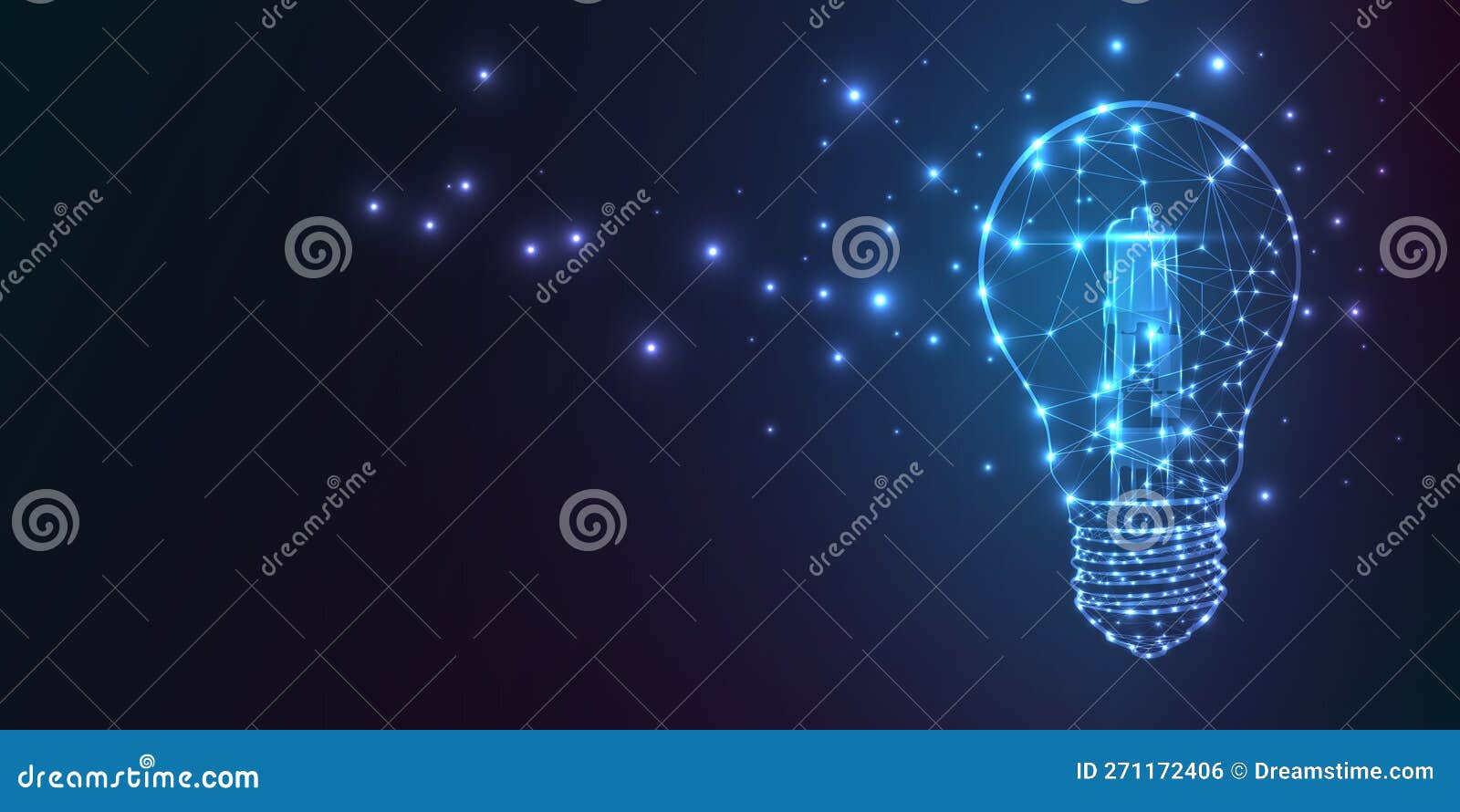 Glowing Light Bulb Isolated on Dark Blue. Creative Idea, Patent ...