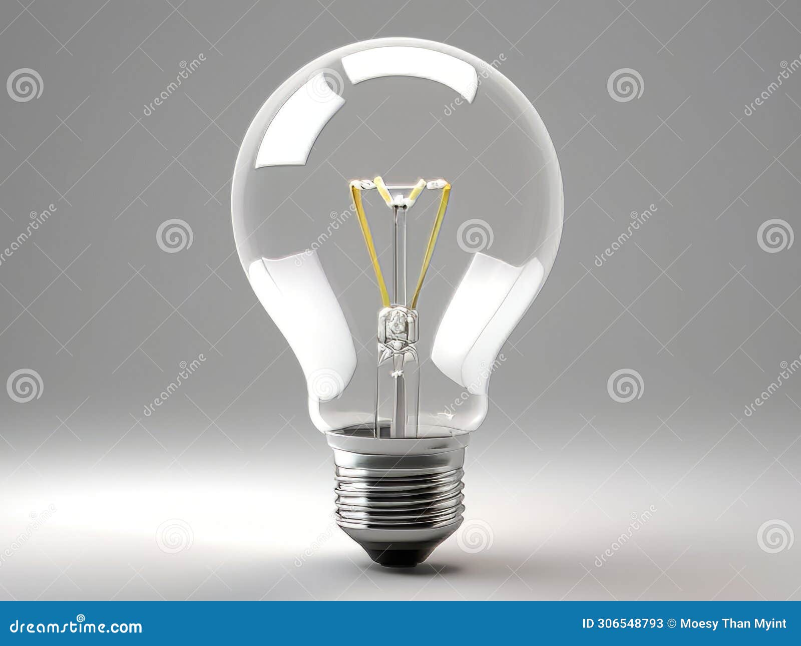 Glowing Light Bulb Isolated on White Background Stock Image - Image of ...