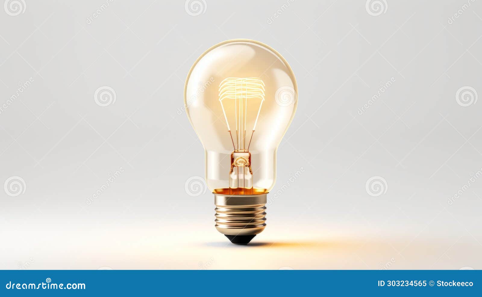 Glowing Light Bulb Isolated on White Surface Stock Illustration ...