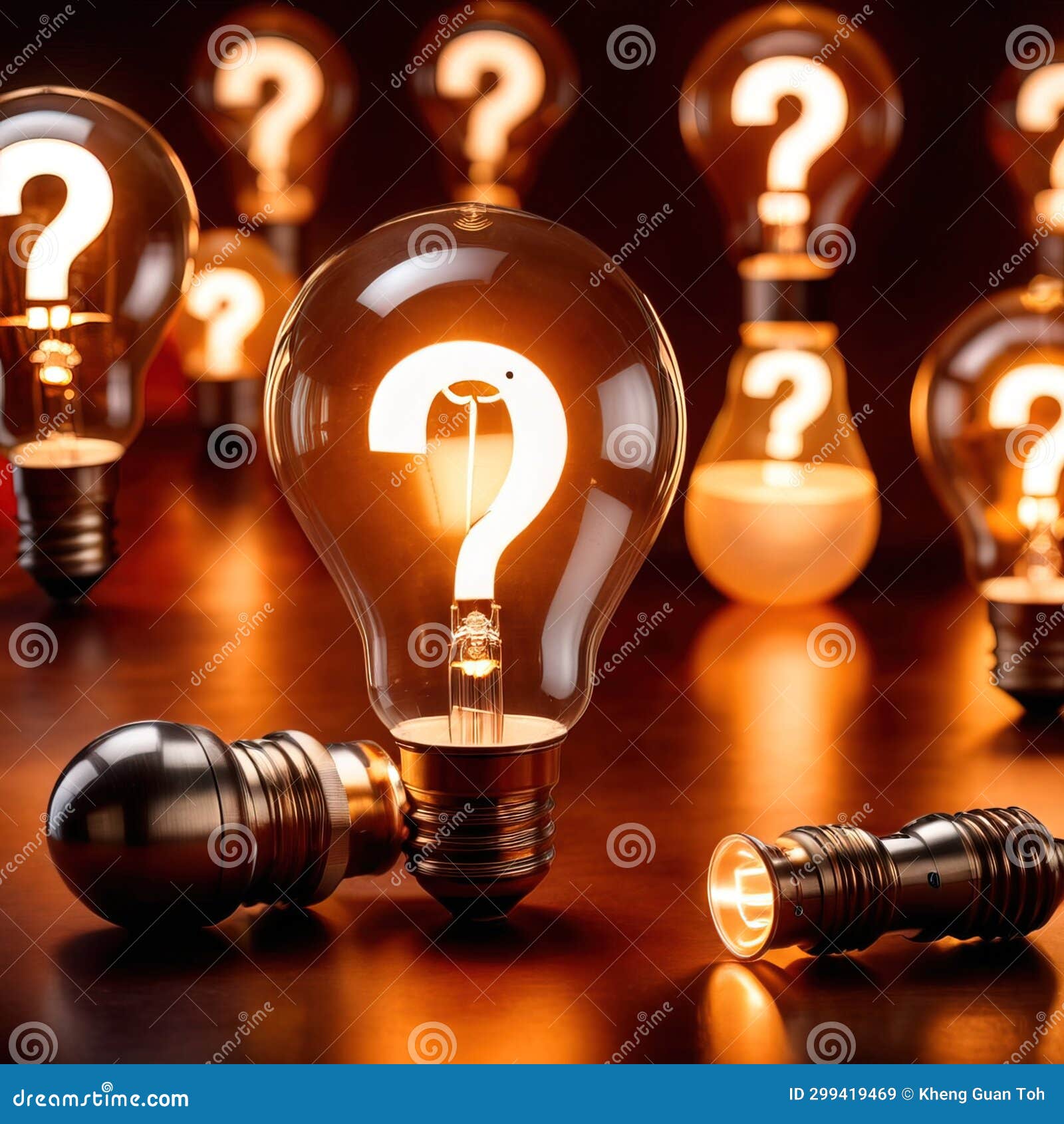 Glowing Light Bulb with Question Mark, Indicating Curiosity and ...