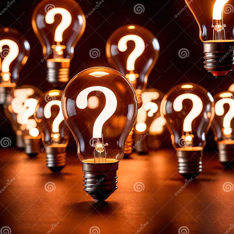 Glowing Light Bulb with Question Mark, Indicating Curiosity and ...