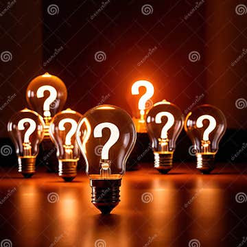 Glowing Light Bulb with Question Mark, Indicating Curiosity and ...
