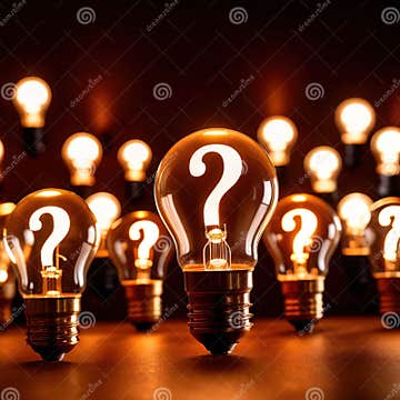 Glowing Light Bulb with Question Mark, Indicating Curiosity and ...