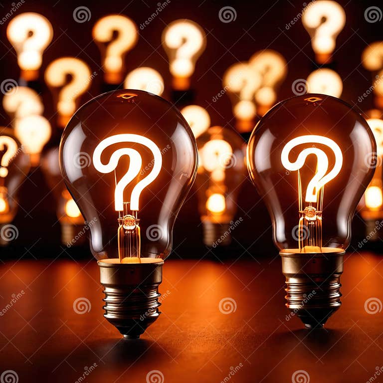 Glowing Light Bulb with Question Mark, Indicating Curiosity and ...