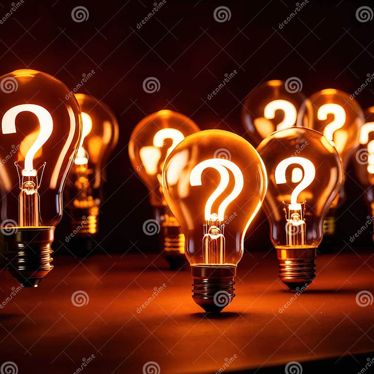 Glowing Light Bulb with Question Mark, Indicating Curiosity and ...