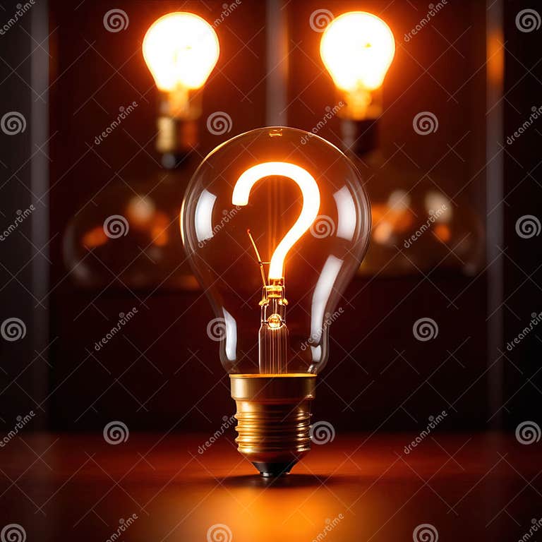 Glowing Light Bulb with Question Mark, Indicating Curiosity and ...