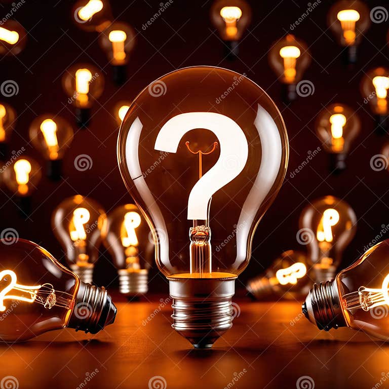 Glowing Light Bulb with Question Mark, Indicating Curiosity and ...