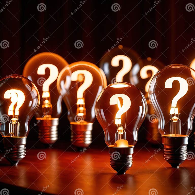 Glowing Light Bulb with Question Mark, Indicating Curiosity and ...