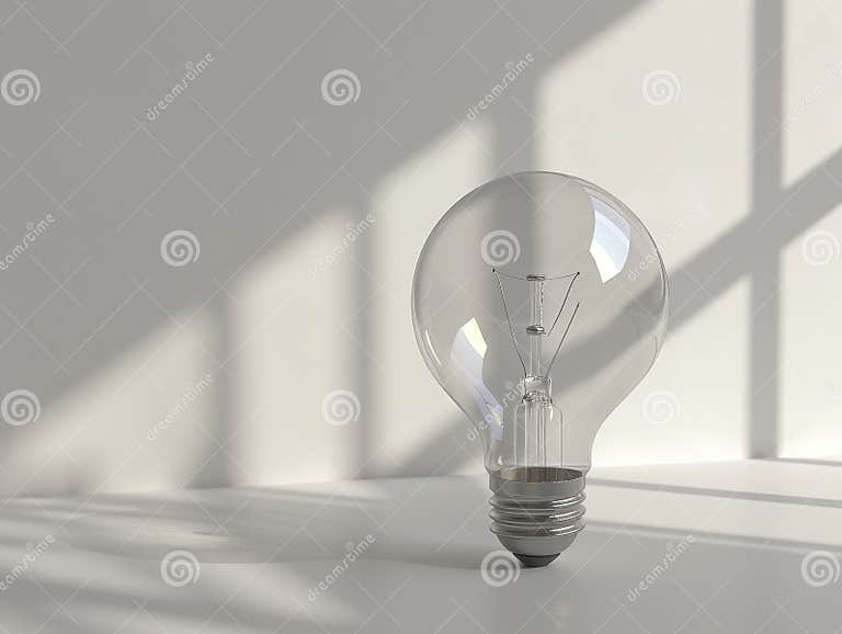 Glowing Light Bulb with Shadow Effect Stock Illustration - Illustration ...