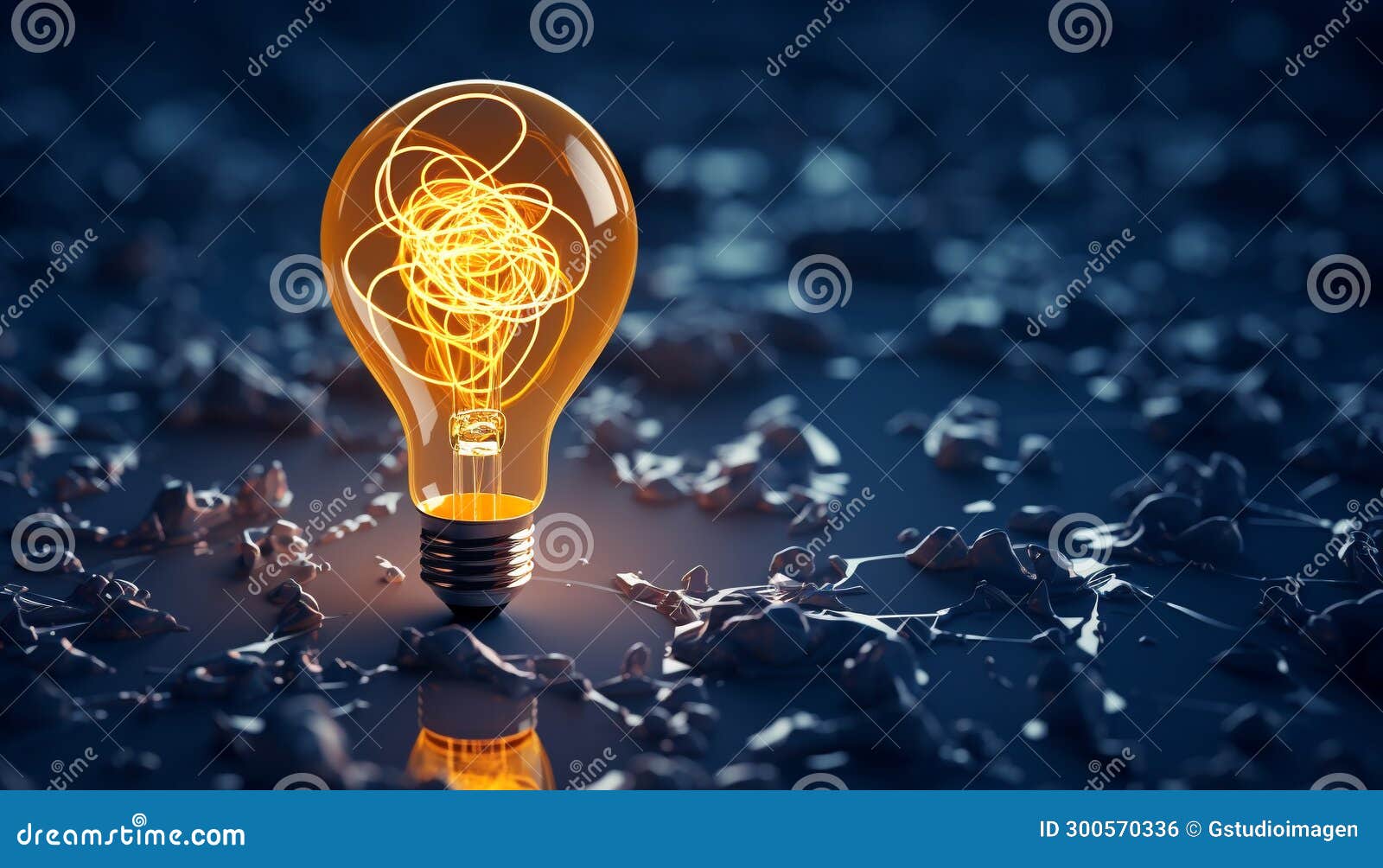 Glowing Light Bulb Sparks Bright Ideas of Innovation Generated by AI ...