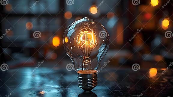 Glowing Light Bulb Symbolizing Creativity Innovation and Intelligence ...