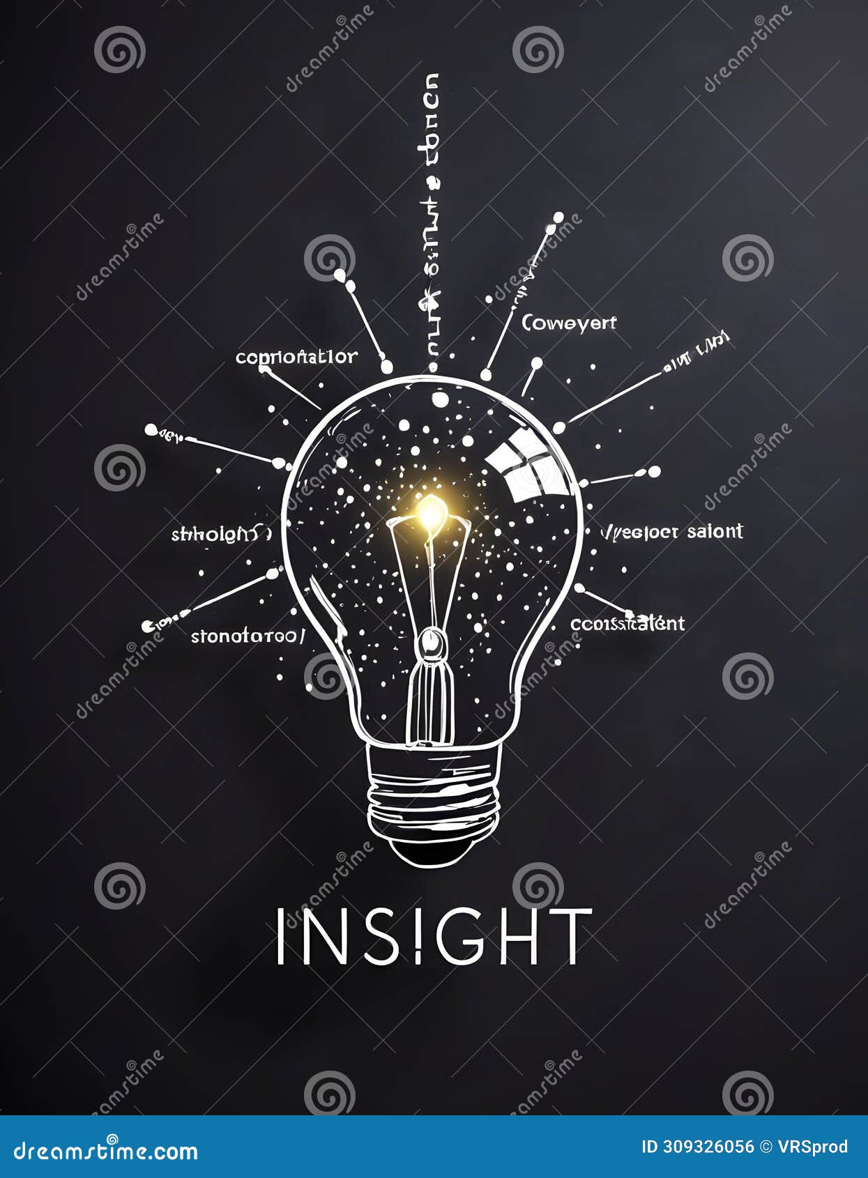 Conceptual Insight Bulb on Chalkboard Stock Photo - Image of ...