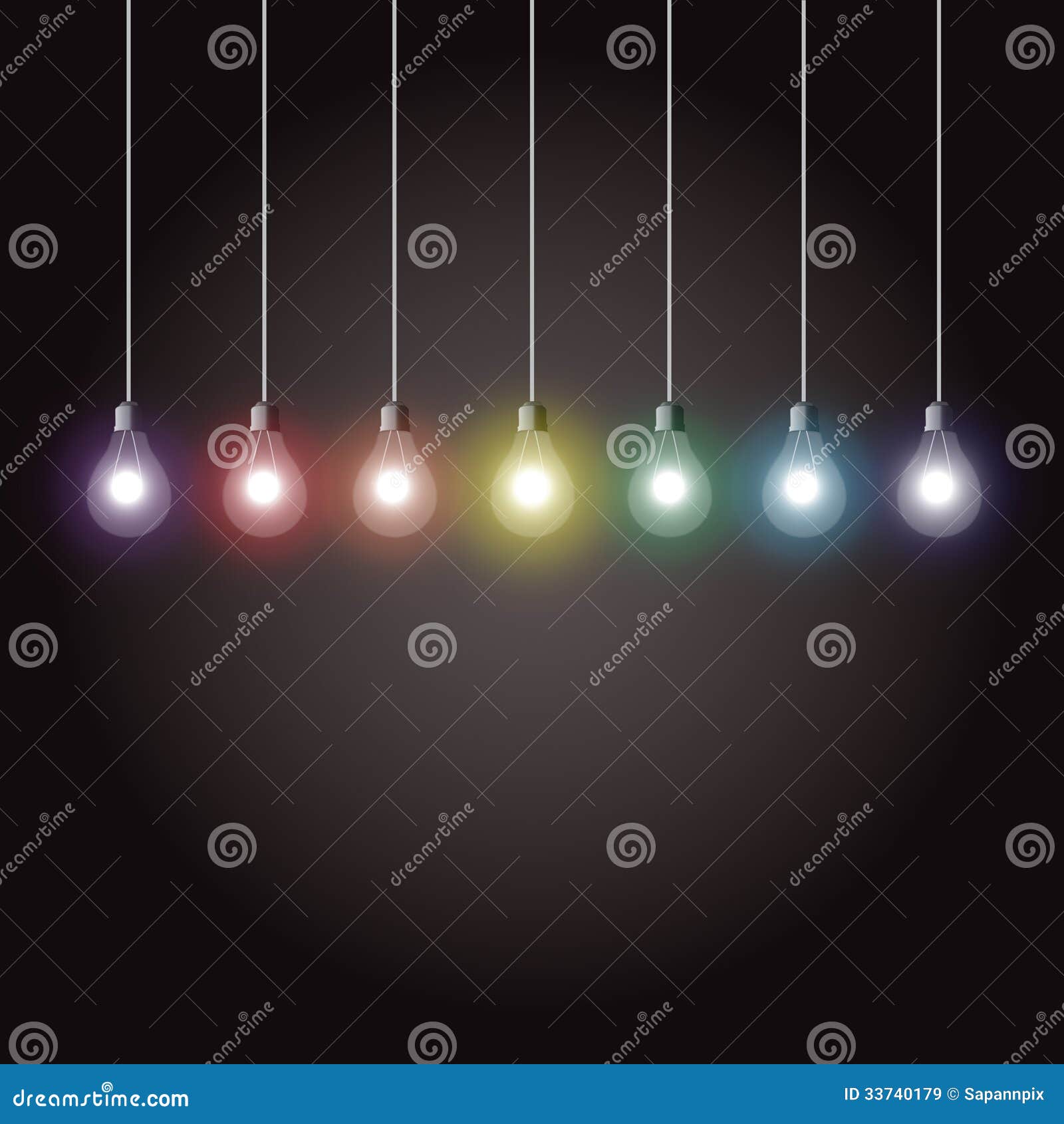 Glowing light bulbs stock vector. Illustration of color - 33740179