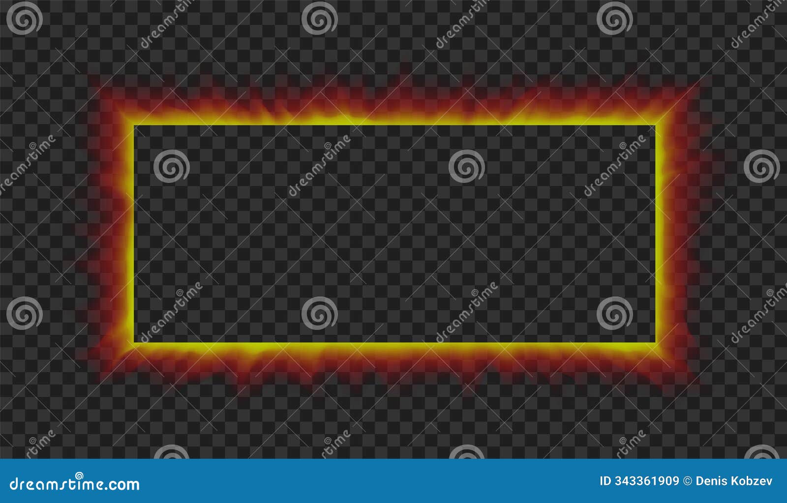 Glowing Light Effect. Abstract Rectangular Fire Frame. Energy Neon ...