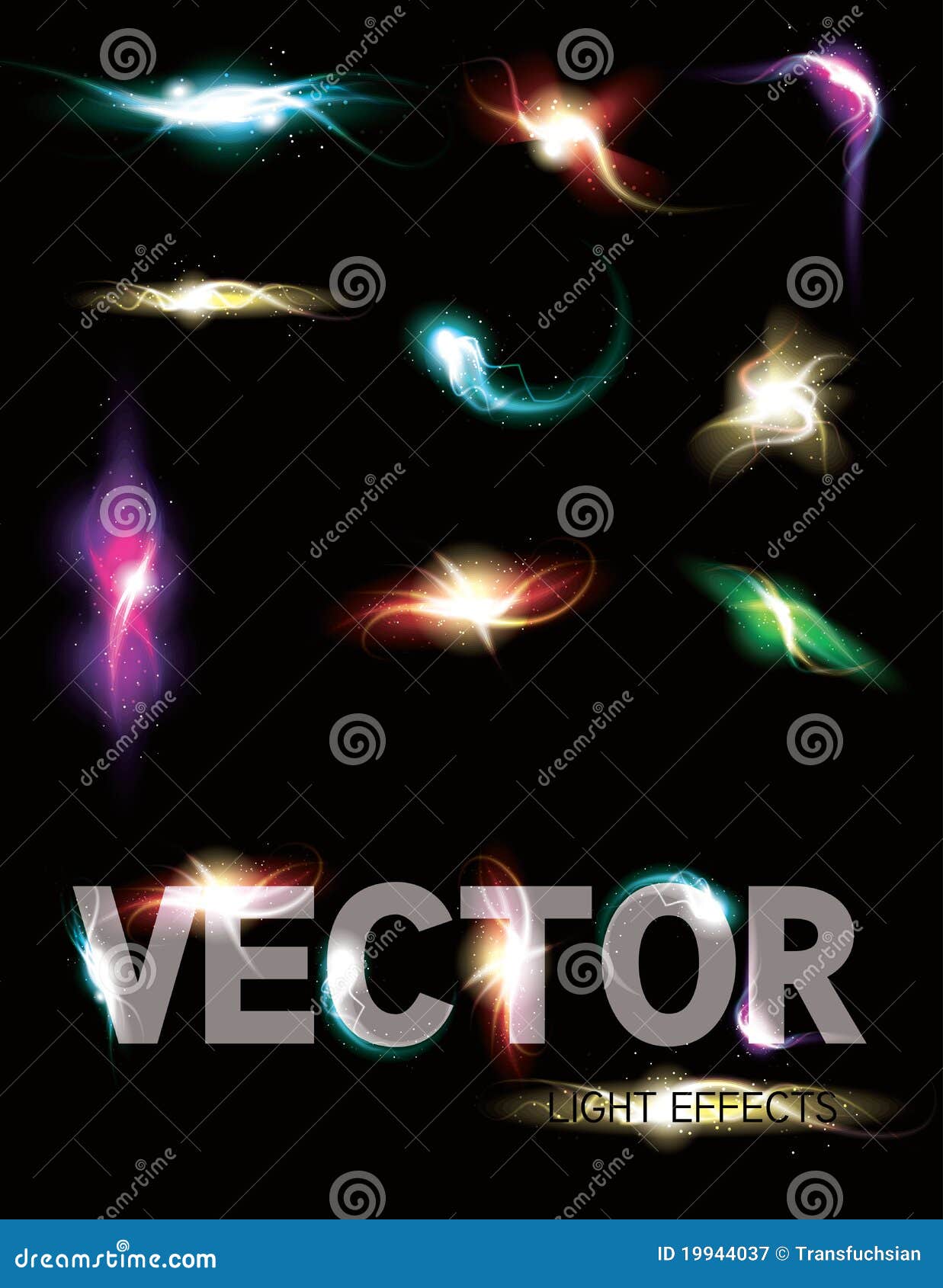 Glowing Light Effect Sparkling Element Coll Stock Vector - Illustration ...
