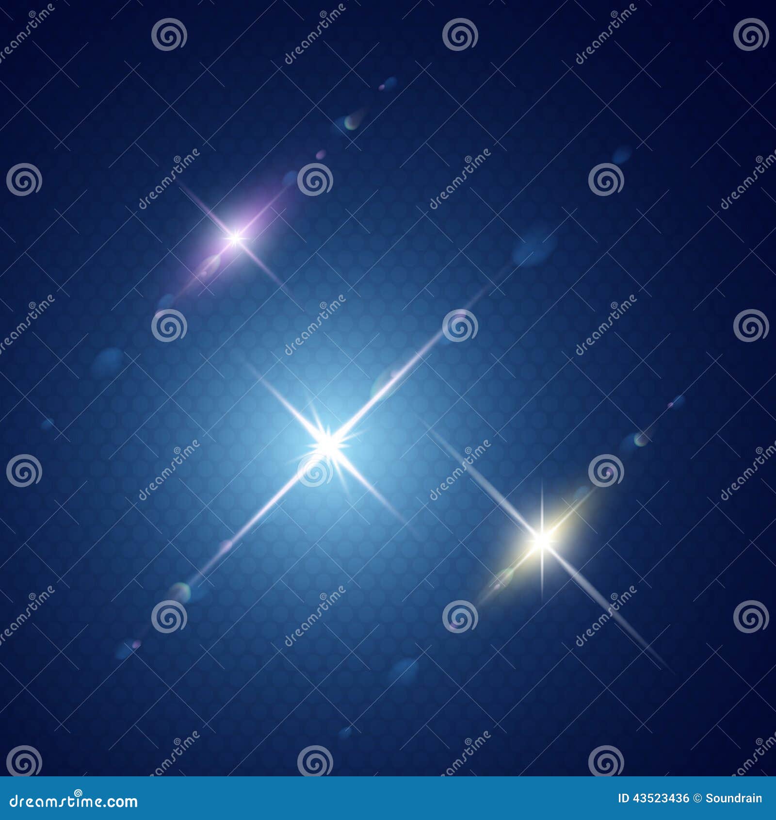 Glowing Light with Lens Effect in Stars Form. Stock Vector ...