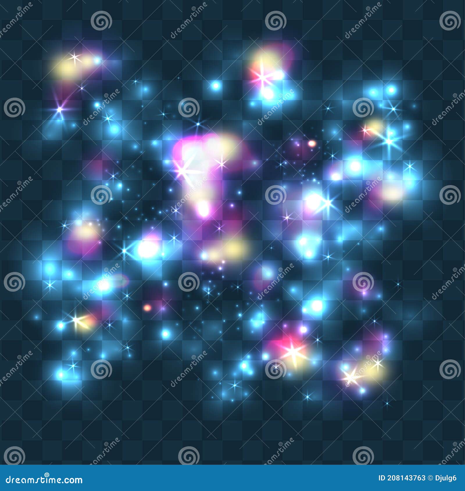 Glowing Light Particles. Double Exposure Space. Glowing Light. Shiny ...