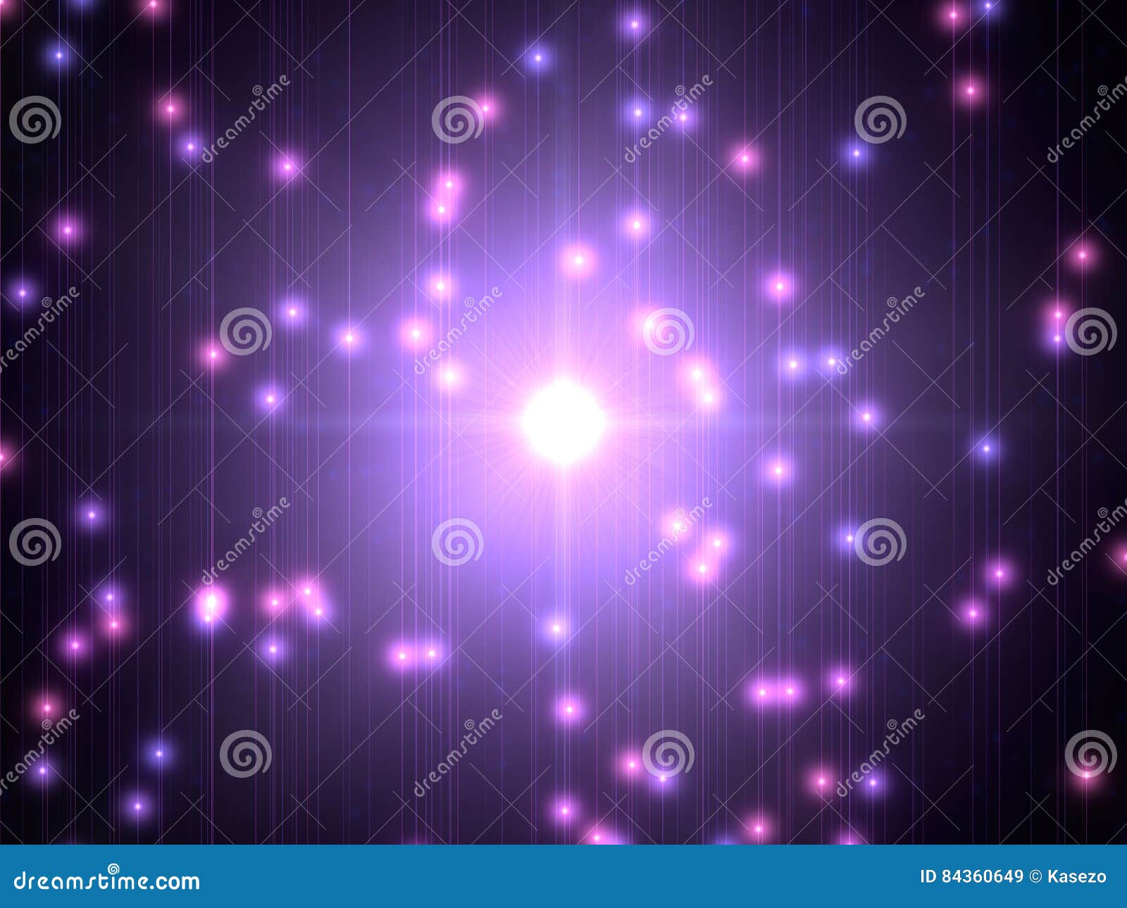 Glowing Light Sources and Big Source on Center. Stock Illustration ...