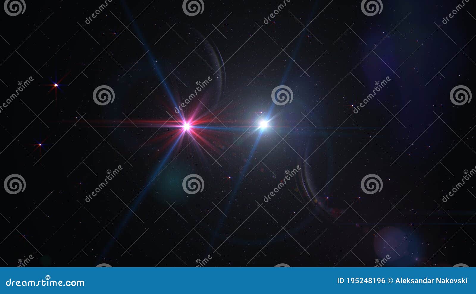 Glowing Light with Stars, Flares and Rays in Outer Space Stock ...