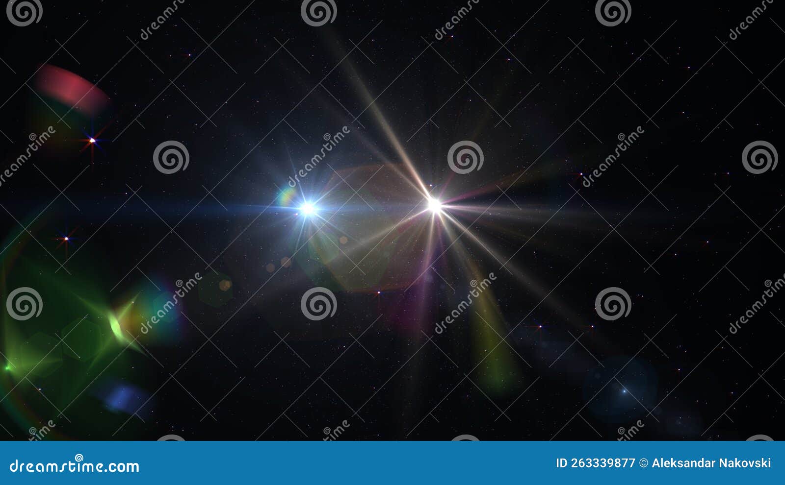 Glowing Light with Stars, Flares and Rays in Outer Space Stock ...
